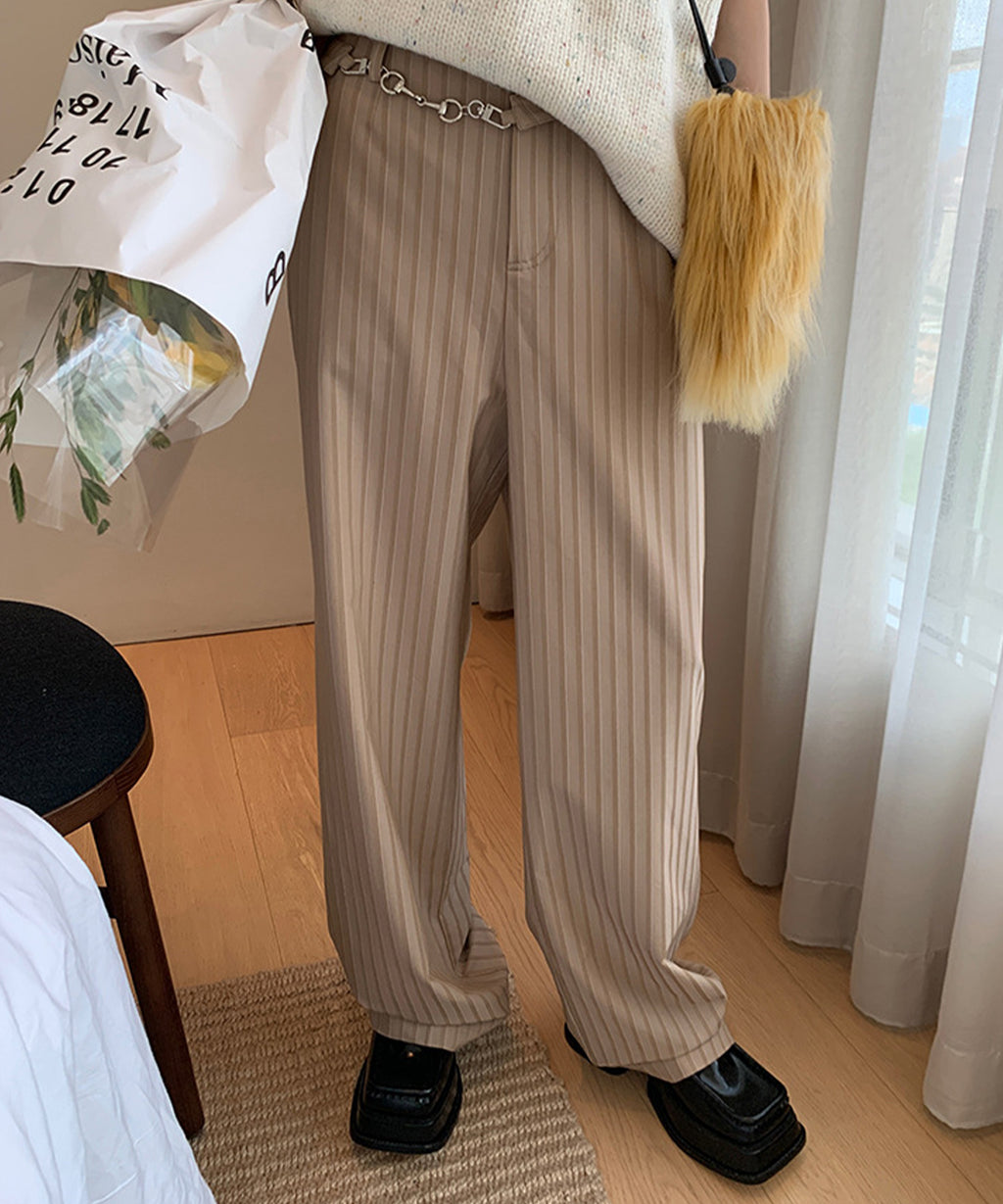 chain belt set slacks pants – SUWDEE